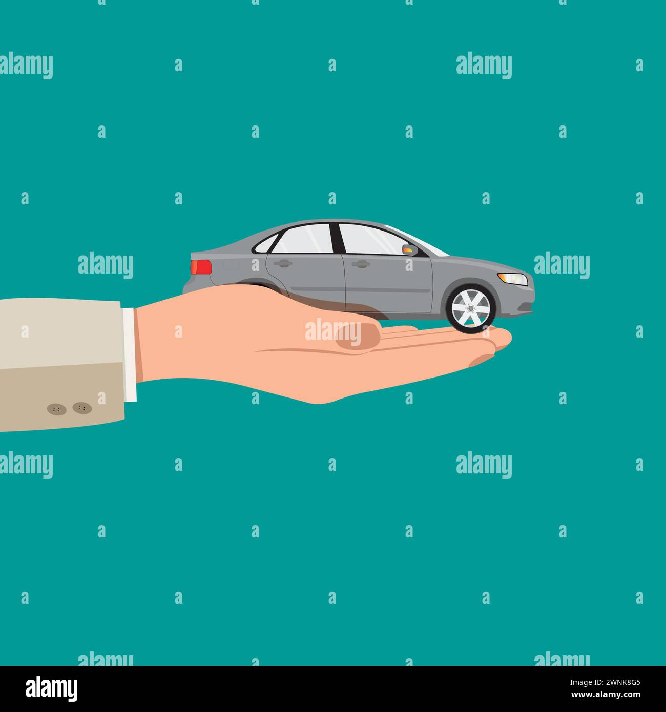A human hand holds a toy car. Small car in hand. Vector Stock Vector ...
