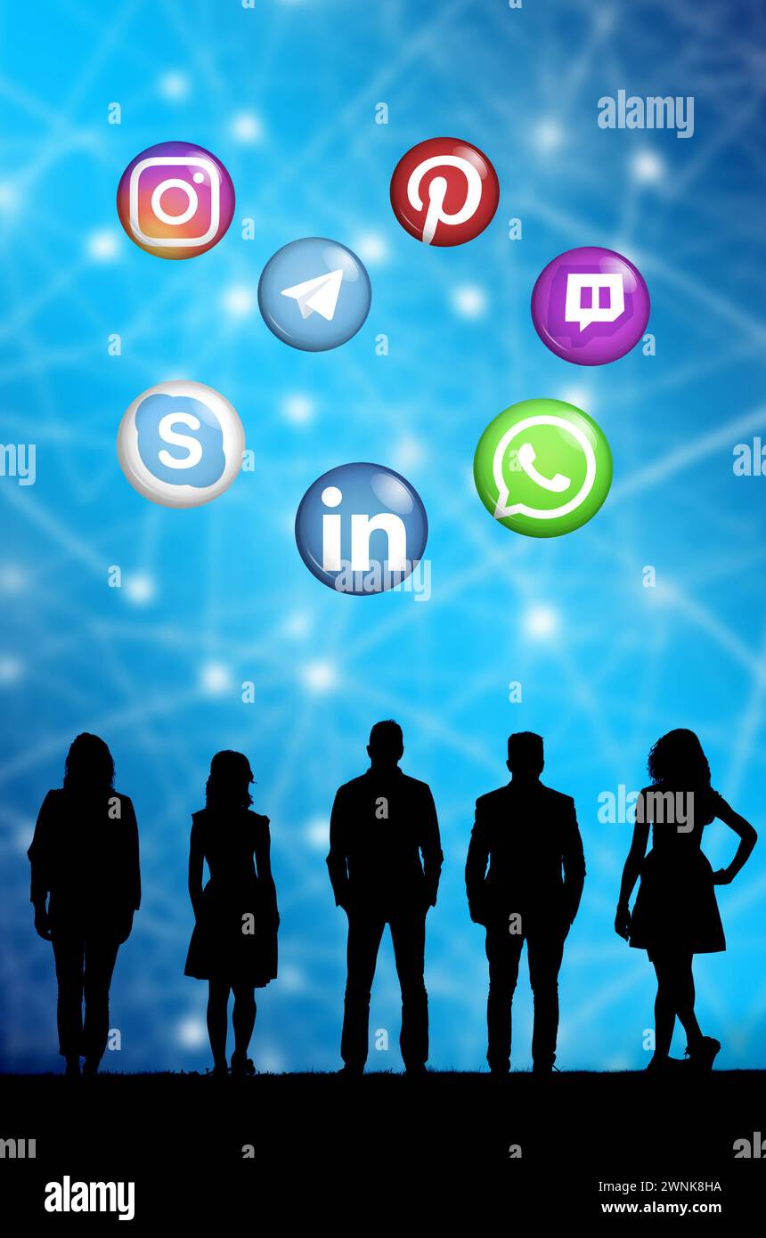 people and social media logo Stock Photo - Alamy