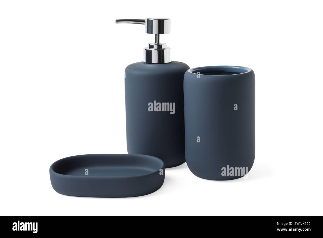 Set of bath accessories isolated on white Stock Photo - Alamy