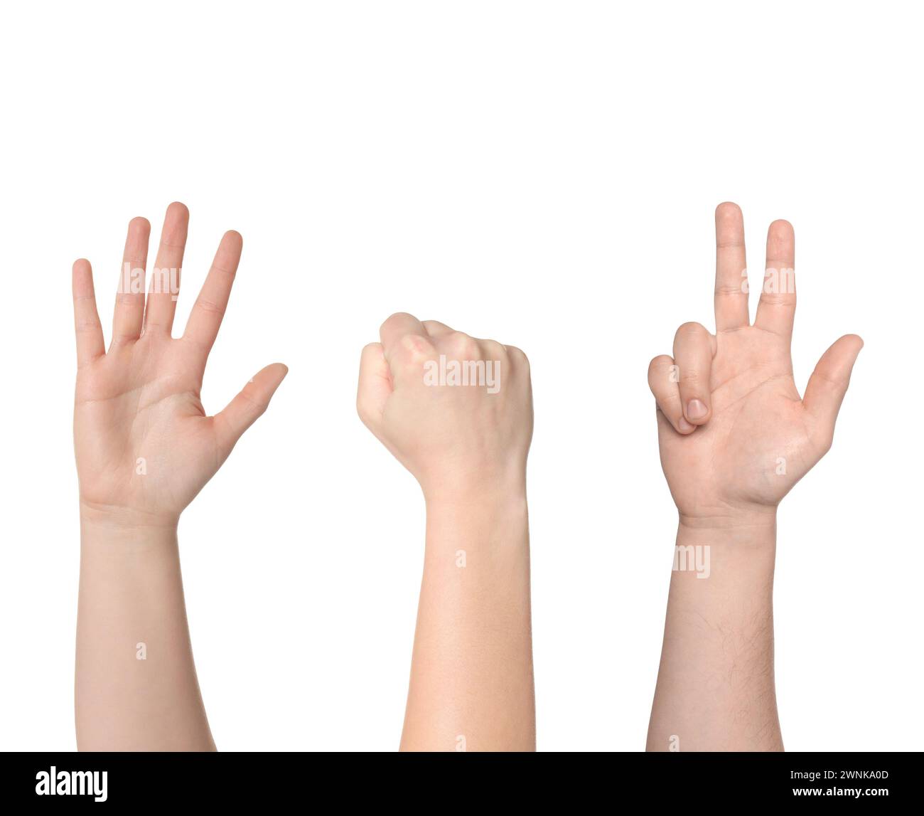 Woman play game rock paper hi-res stock photography and images - Alamy