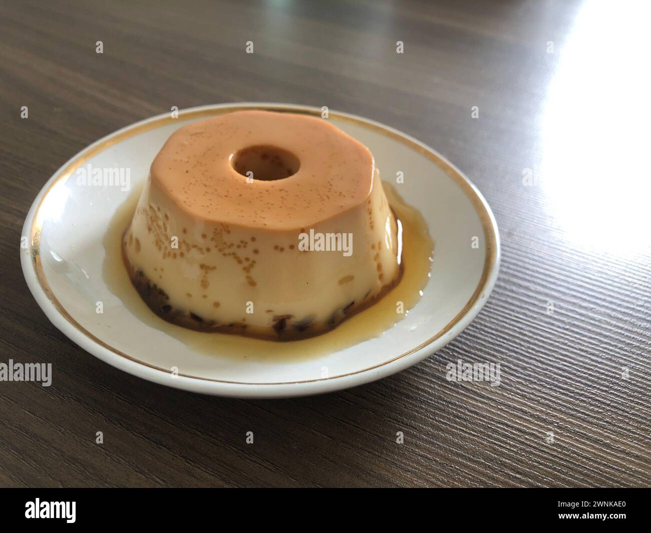 Milk Pudding or Pudim de leite. Brazilian dessert homemade caramel ...