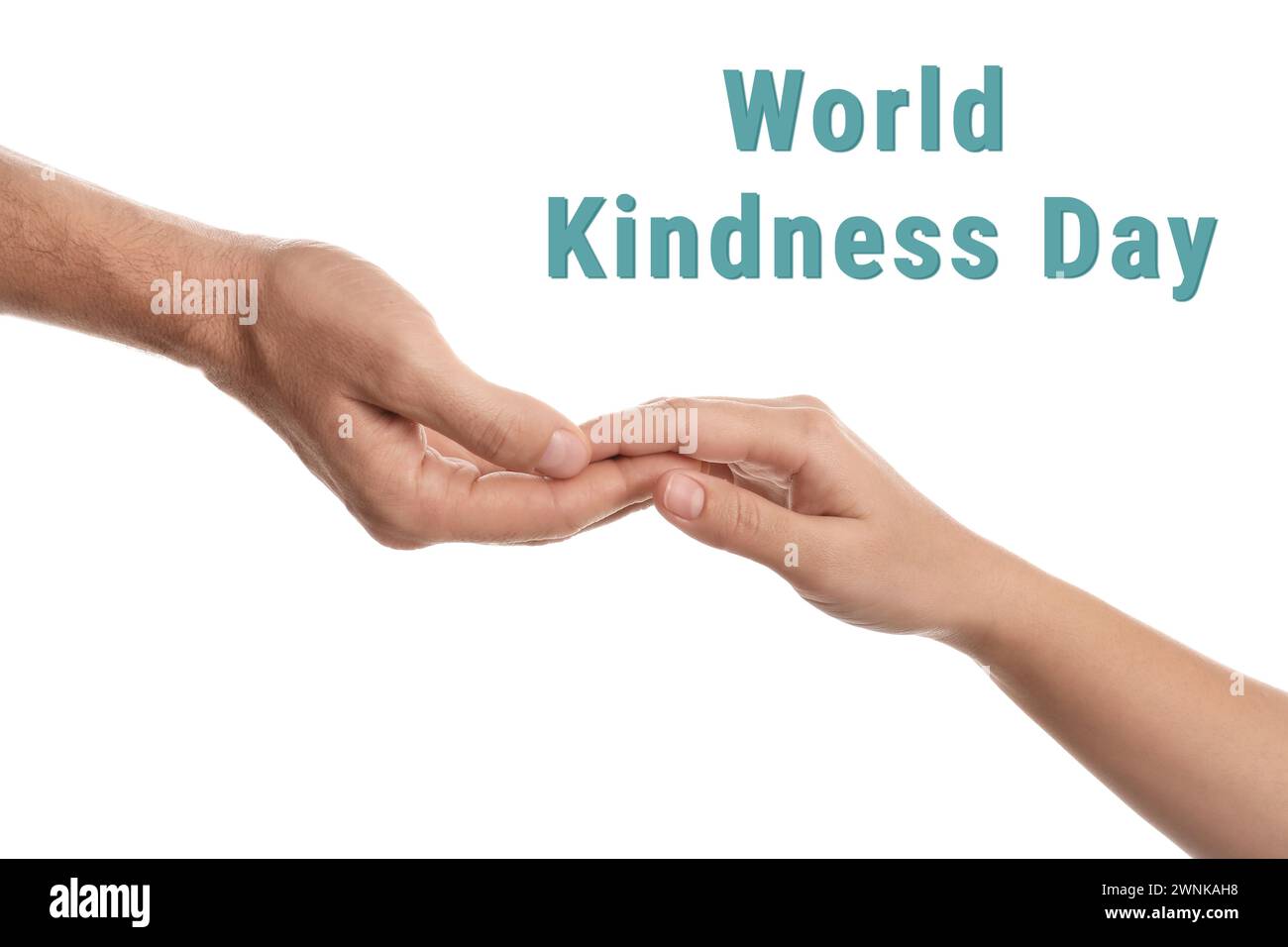 World Kindness Day concept. People holding hands on white background ...