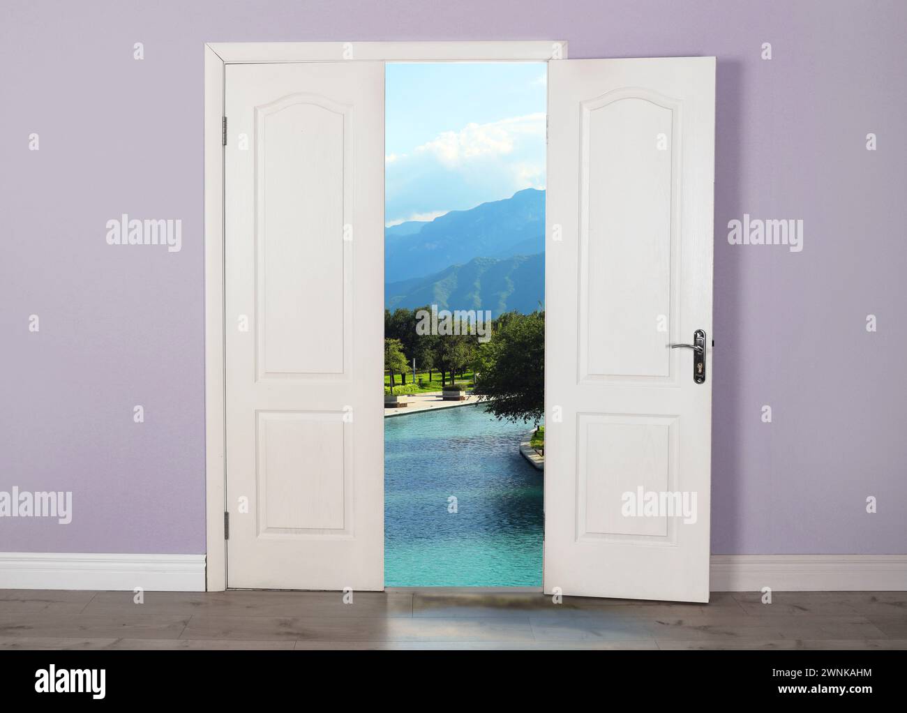 View outside through open door hi-res stock photography and images - Alamy