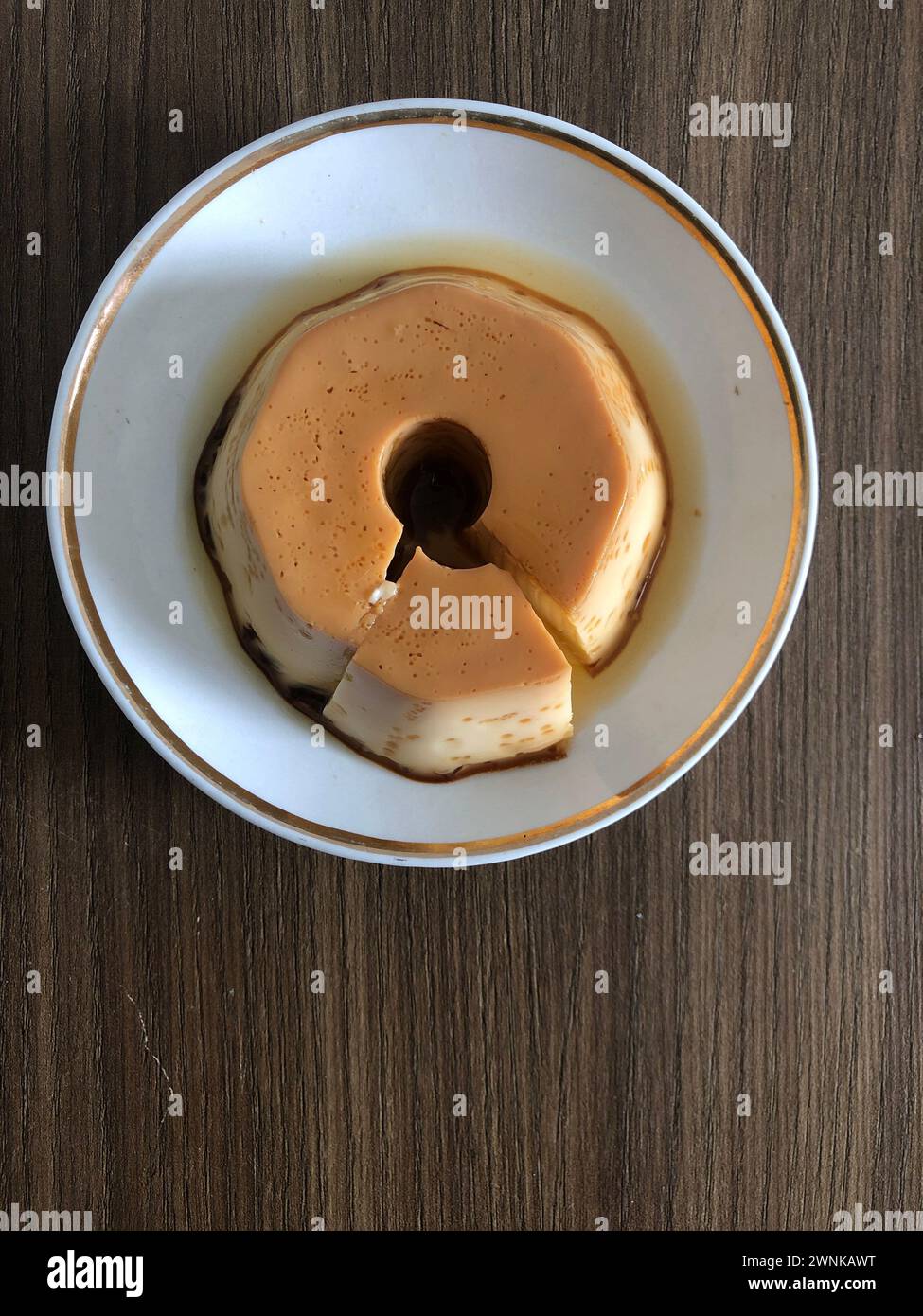 Milk Pudding or Pudim de leite. Brazilian dessert homemade caramel ...