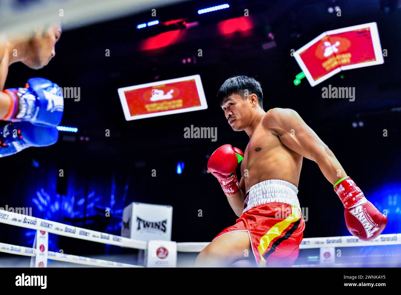 Bangkok, Thailand. 02nd Mar, 2024. Yuttapong Tongdee (R) and Thanachai Khamoon are seen in ...