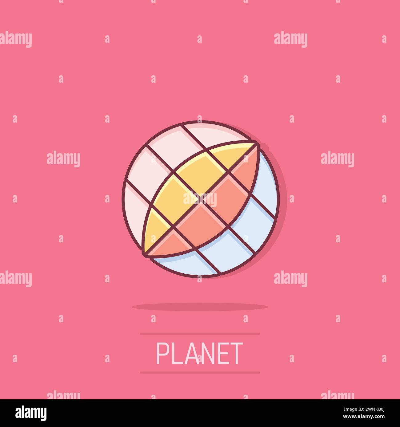 Earth planet icon in comic style. Globe geographic cartoon vector ...