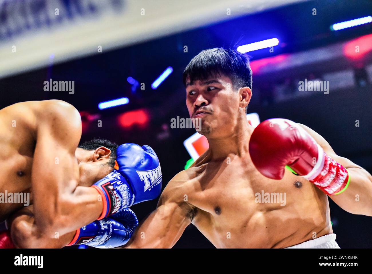 Bangkok, Thailand. 02nd Mar, 2024. Yuttapong Tongdee (R) and Thanachai Khamoon are seen in ...