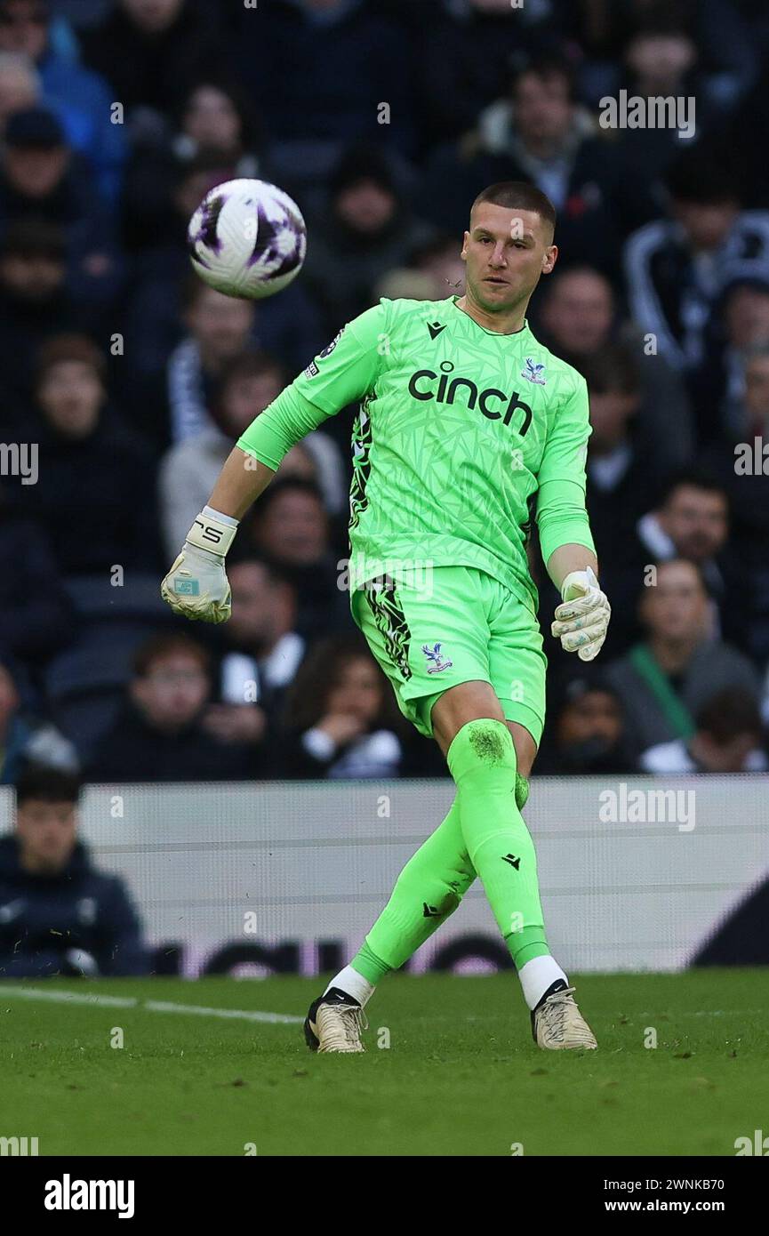 London, UK. 03rd Mar, 2024. Crystal Palace Goalkeeper Sam Johnstone in ...