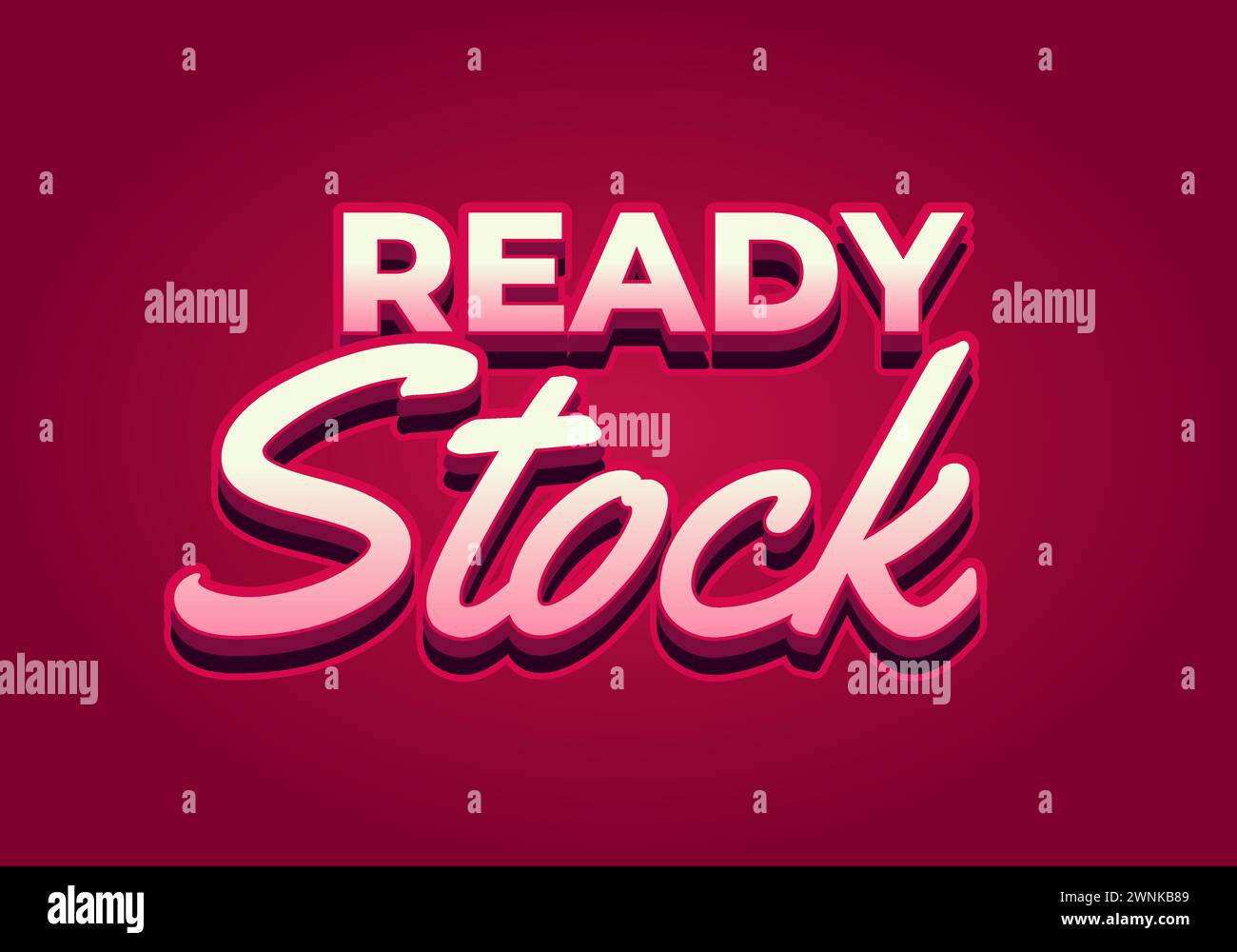 Ready stock. Text effect design in 3D look with eye catching colors ...