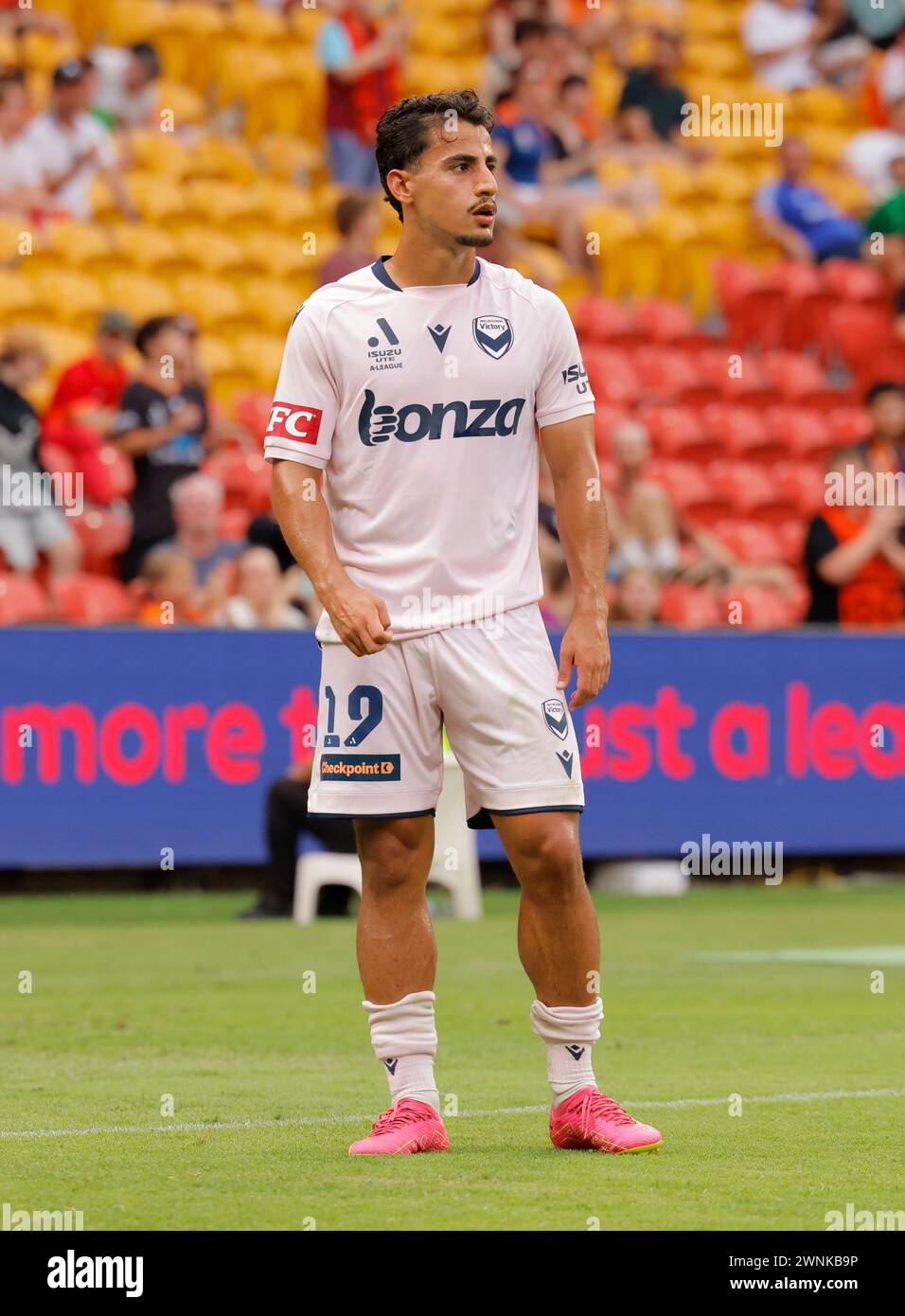 Brisbane, Australia, 3rd March 2024. Daniel Arzani (19 Melbourne) in ...