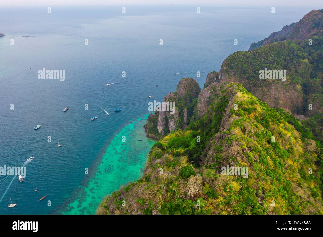 Tropical group of islands rocks dense jungle wild animals untouched ...