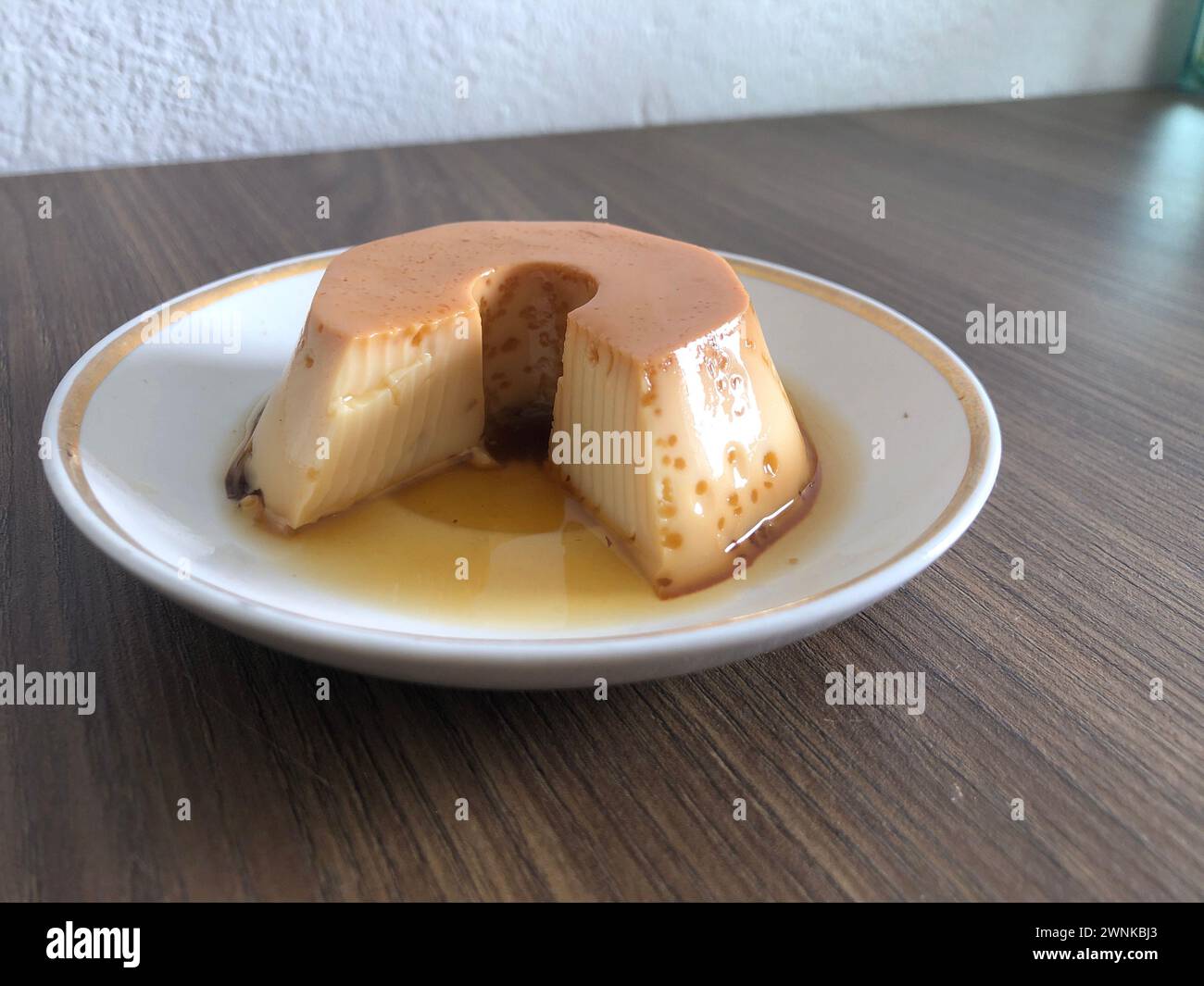 Milk Pudding or Pudim de leite. Brazilian dessert homemade caramel ...