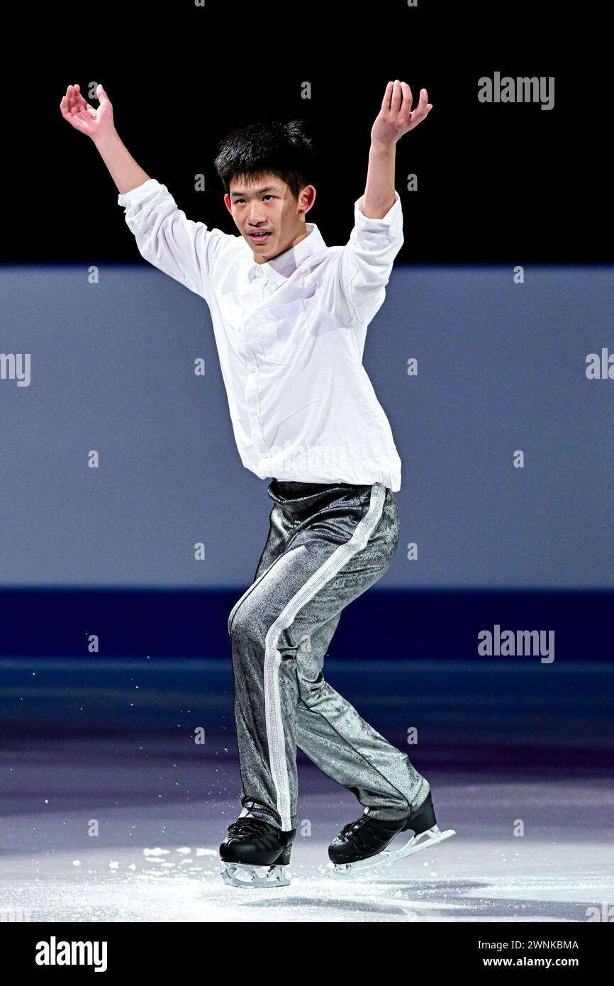Yu-Hsiang LI (TPE), during Exhibition Gala, at the ISU World Junior ...