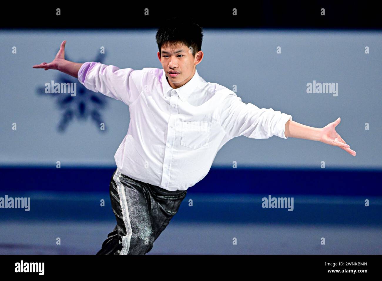 Yu-Hsiang LI (TPE), during Exhibition Gala, at the ISU World Junior ...