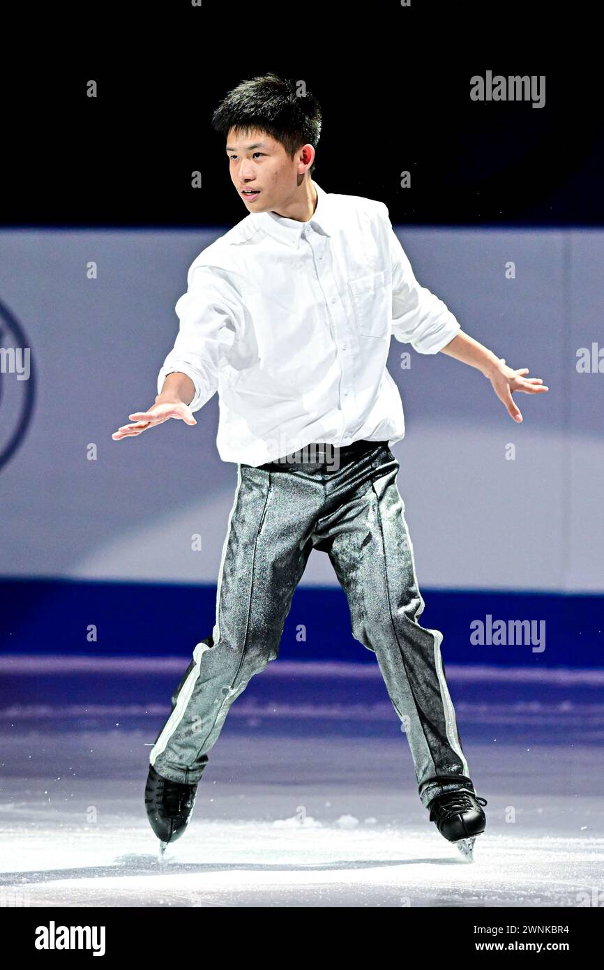 Yu-Hsiang LI (TPE), during Exhibition Gala, at the ISU World Junior ...