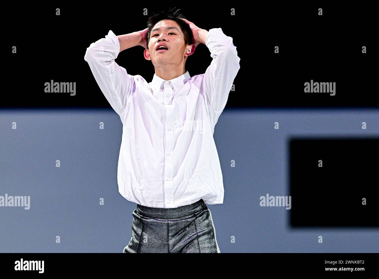 Yu-Hsiang LI (TPE), during Exhibition Gala, at the ISU World Junior Figure Skating Championships ...