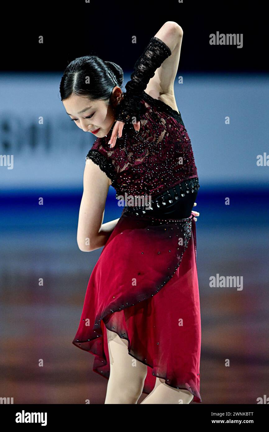 Jia SHIN (KOR), during Exhibition Gala, at the ISU World Junior Figure Skating Championships ...