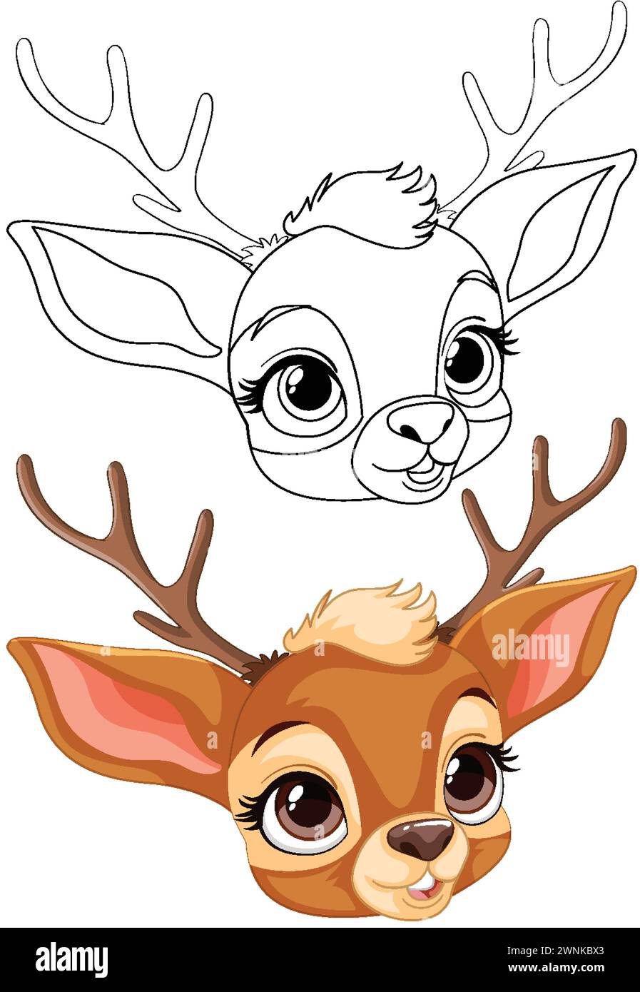 Vector graphic of a cheerful, adorable young deer Stock Vector Image ...