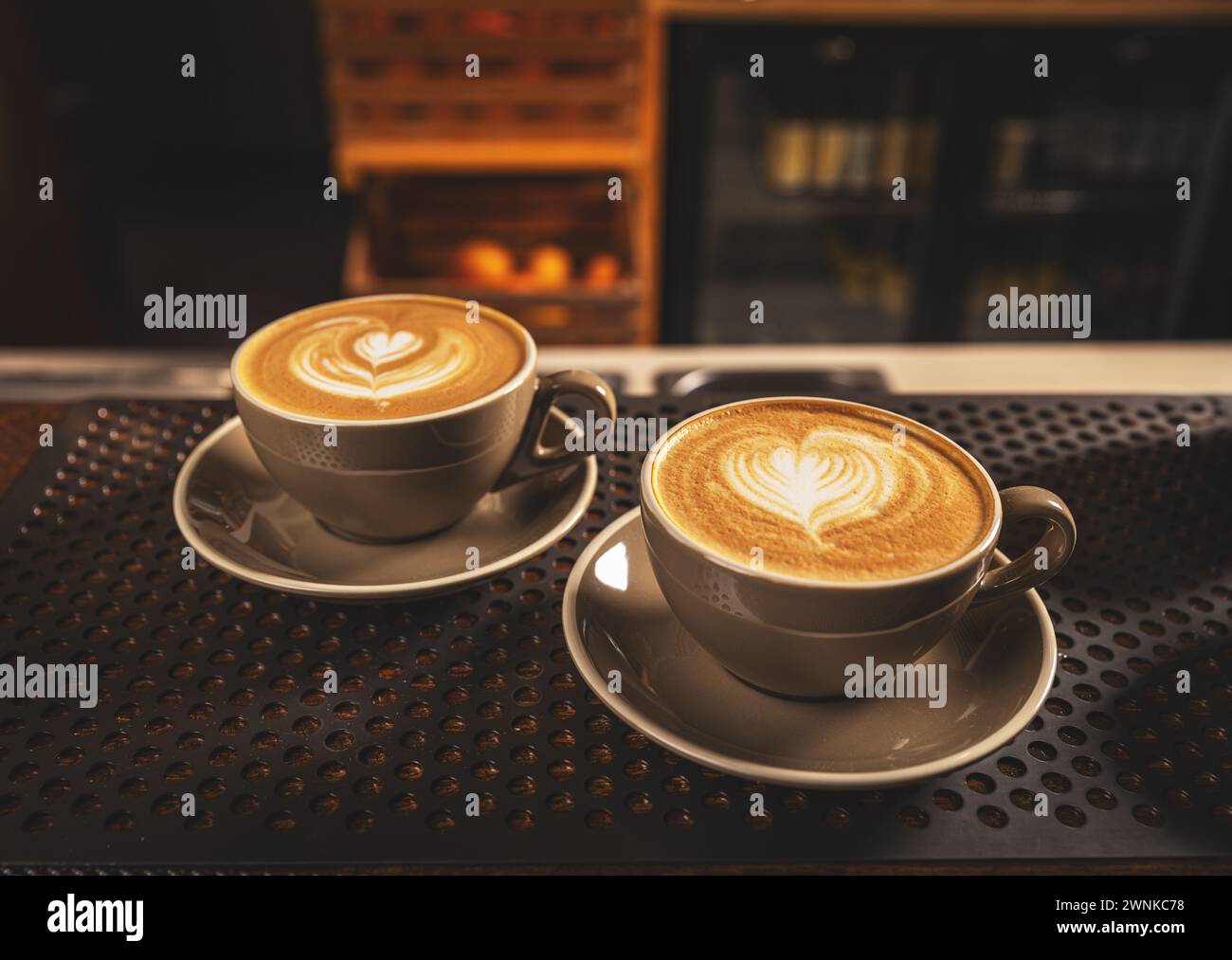 Two cups aromatic coffee hi-res stock photography and images - Alamy