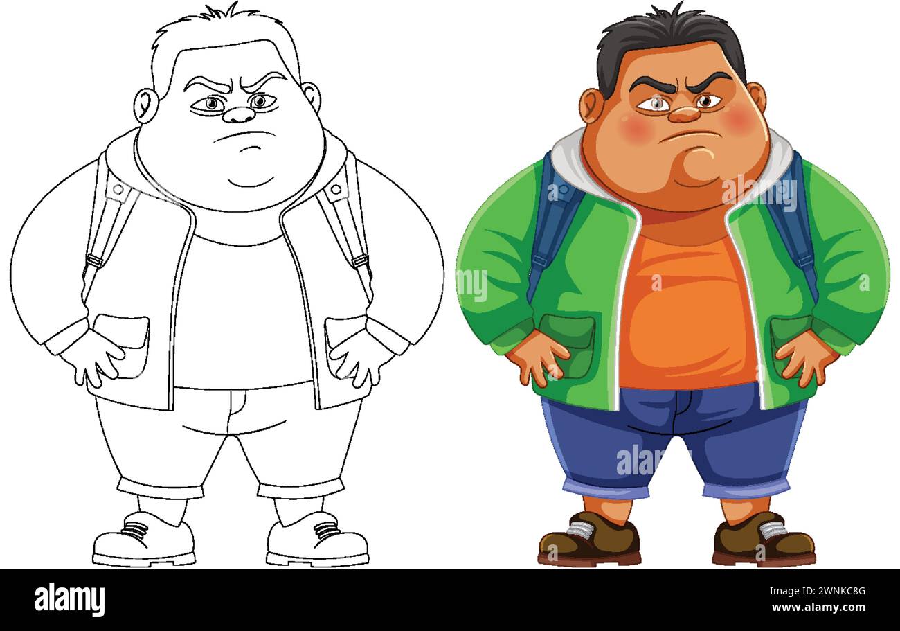 Two orange cartoon characters green Stock Vector Images - Alamy