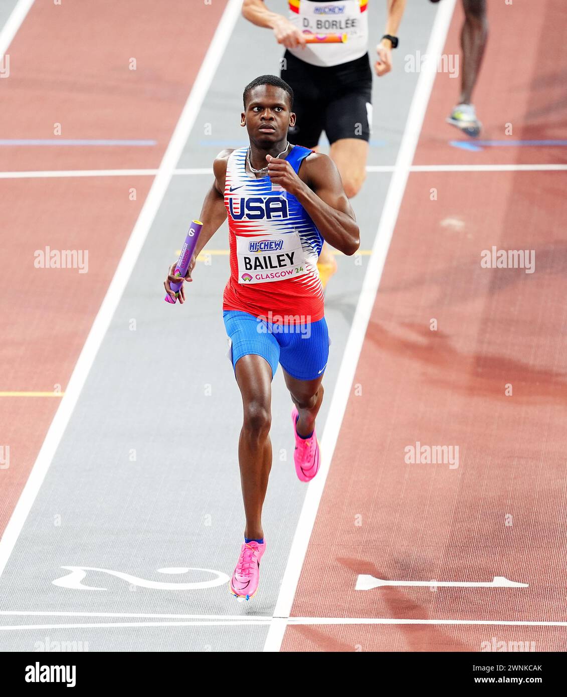 USA's Christopher Bailey in the Men's 4 x 400m relay during day three ...
