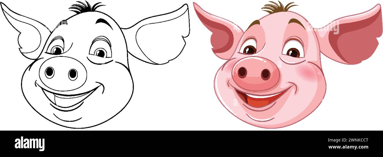Two smiling pig characters in vector style Stock Vector Image & Art - Alamy