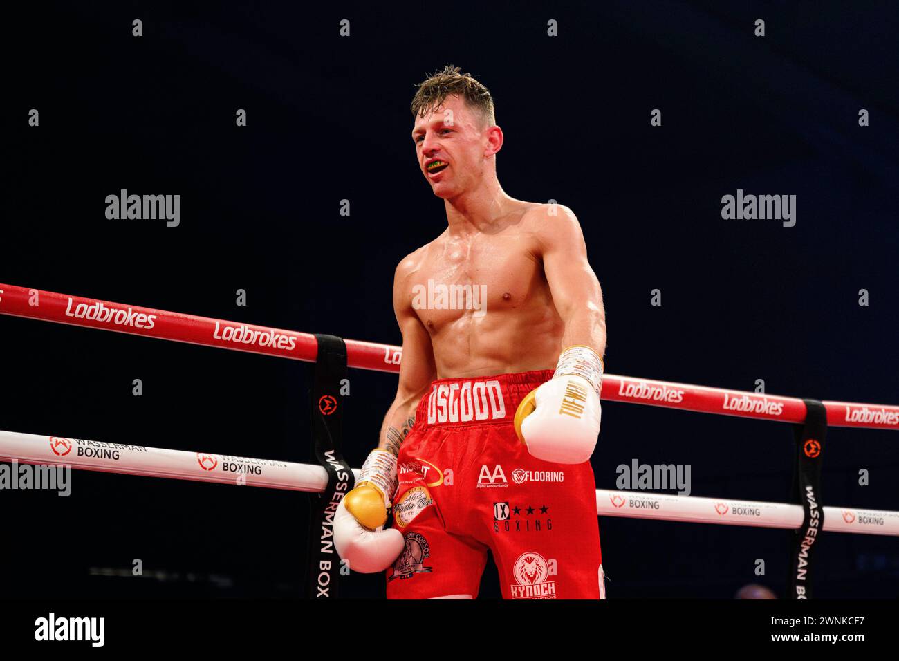 LONDON, UNITED KINGDOM. 01 Mar, 2024. Nick Leahy vs Jake Osgood - Welterweight bout during ...