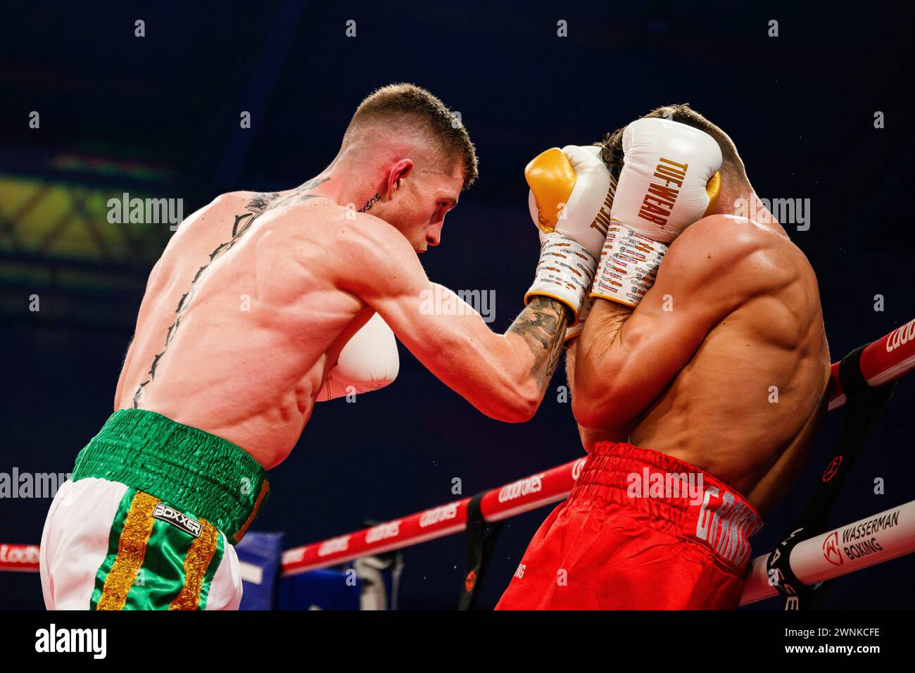 LONDON, UNITED KINGDOM. 01 Mar, 2024. Nick Leahy vs Jake Osgood - Welterweight bout during ...