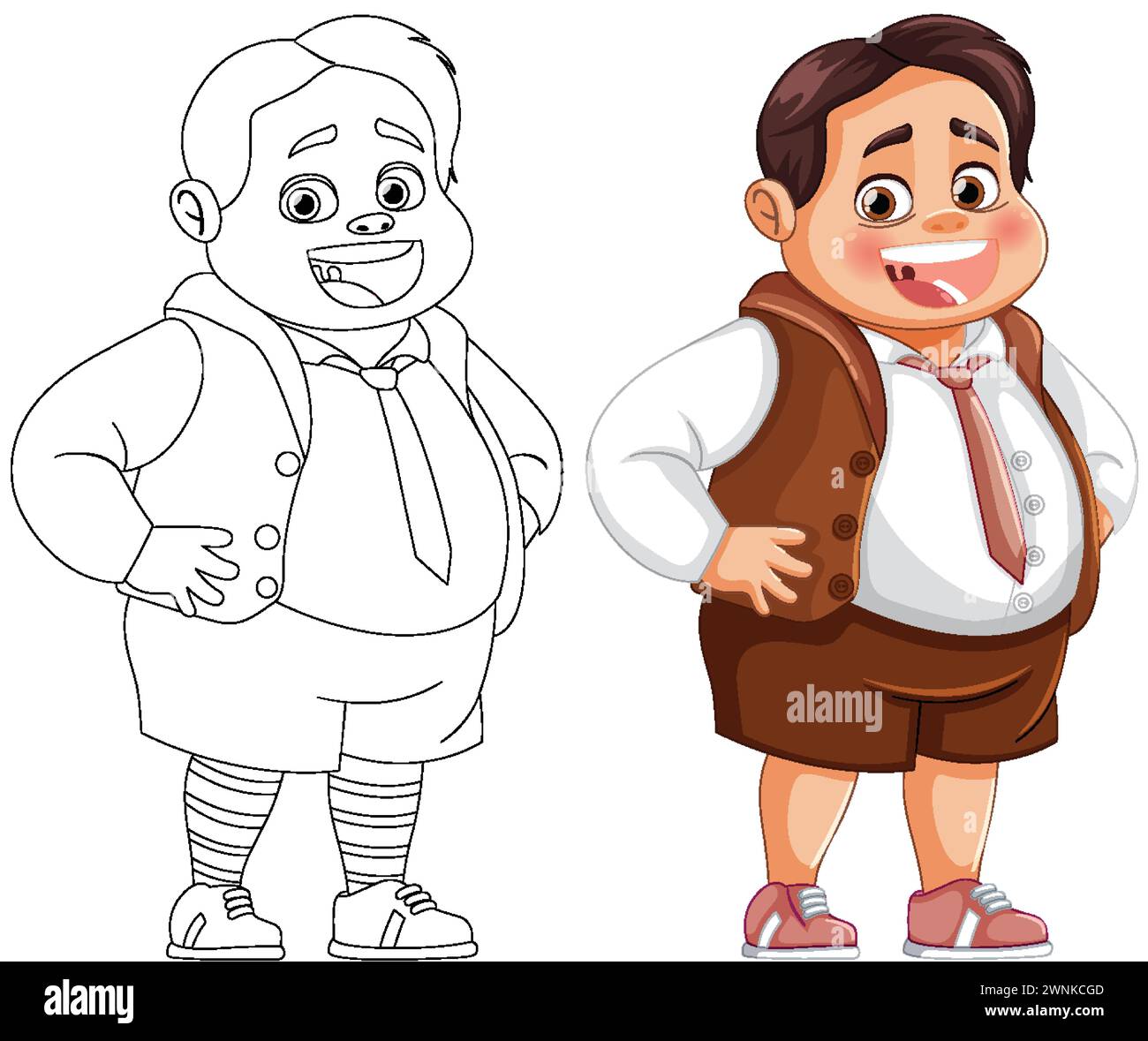 Vector illustration of a boy in two stages Stock Vector Image & Art - Alamy