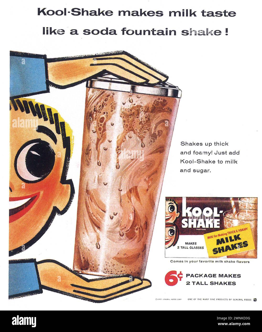 1957 Kool-Shake Print Ad Stock Photo - Alamy