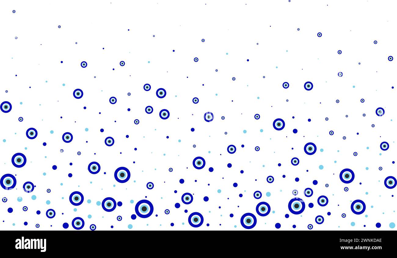 Evil eye blue Turkish symbol border. Magic nazar bead. Greece and ...