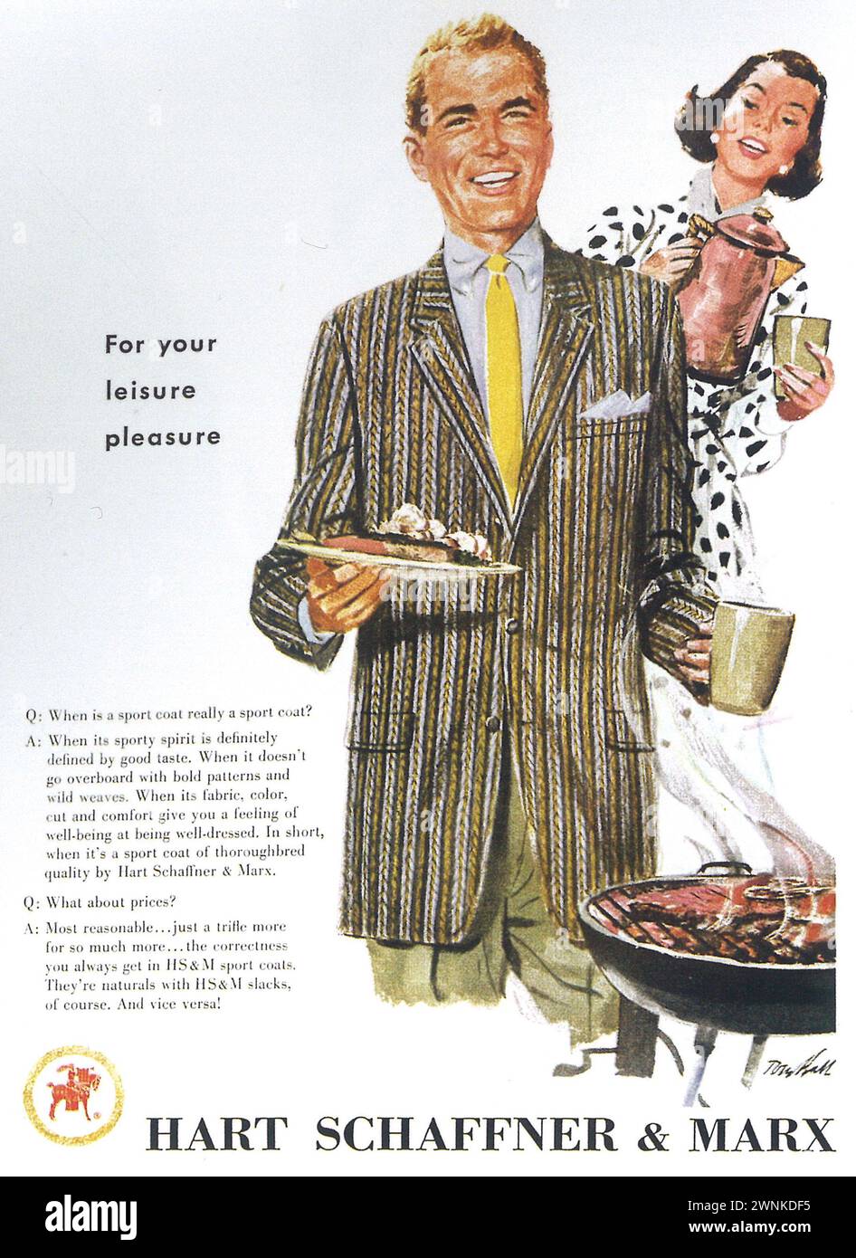 1951 Hart Schaffner & Marx suit print advert Stock Photo - Alamy
