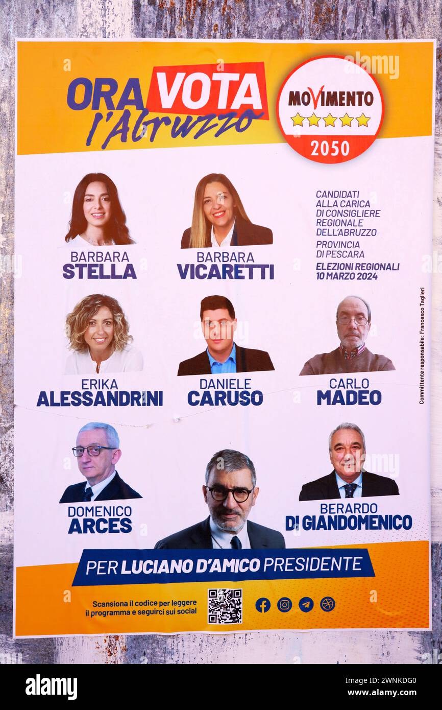 Abruzzo, Italy: Election Wall Posters for the ABRUZZO Regional ...