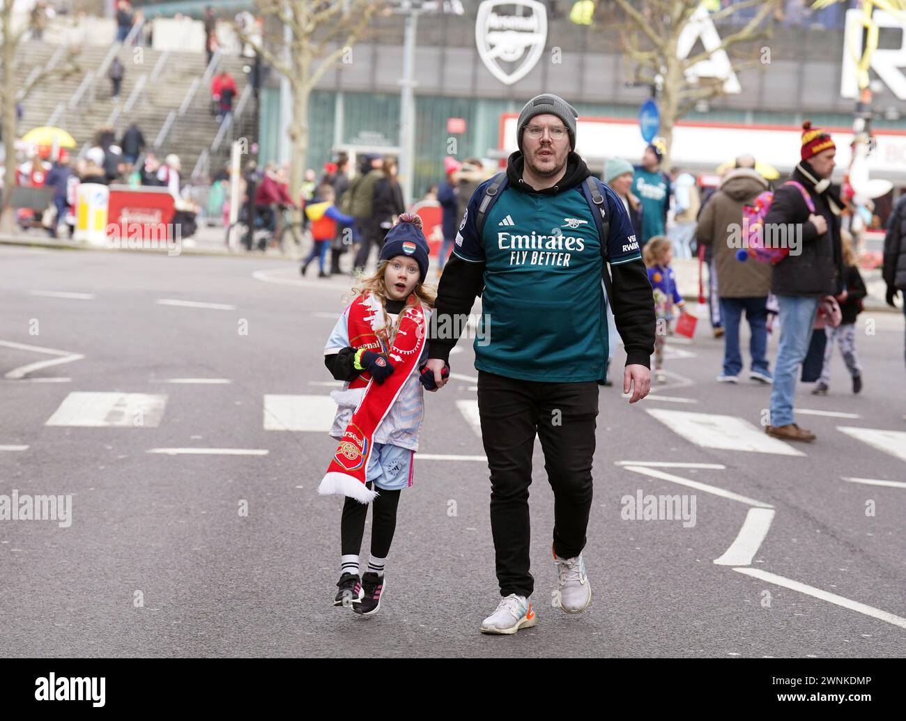 Arsenal fans arrive before the game against Tottenham Hotspurs in the ...