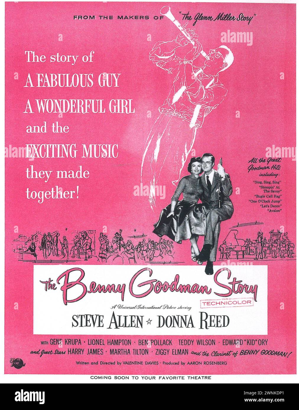 1956 The Benny Goodman Story Movie Poster, Steve Allen, Donna Reed, dir ...