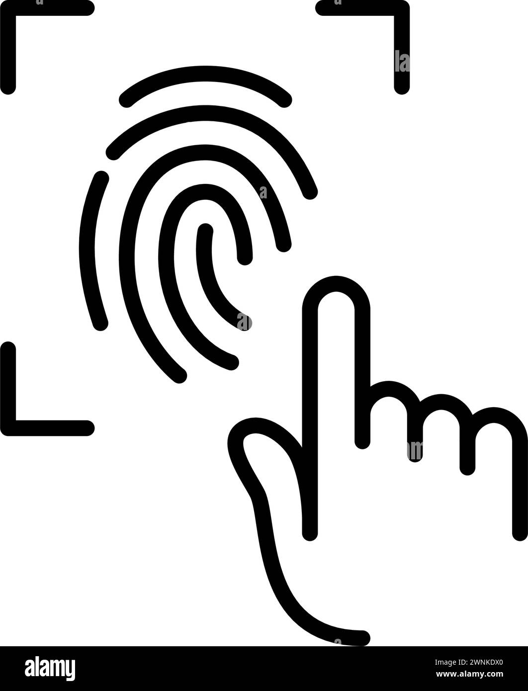 Fingerprint scanner. Pixel perfect vector icon Stock Vector Image & Art ...