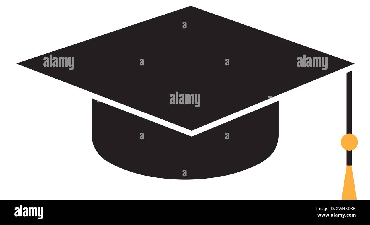 graduation cap icon vector, solid logo illustration, pictogram isolated ...
