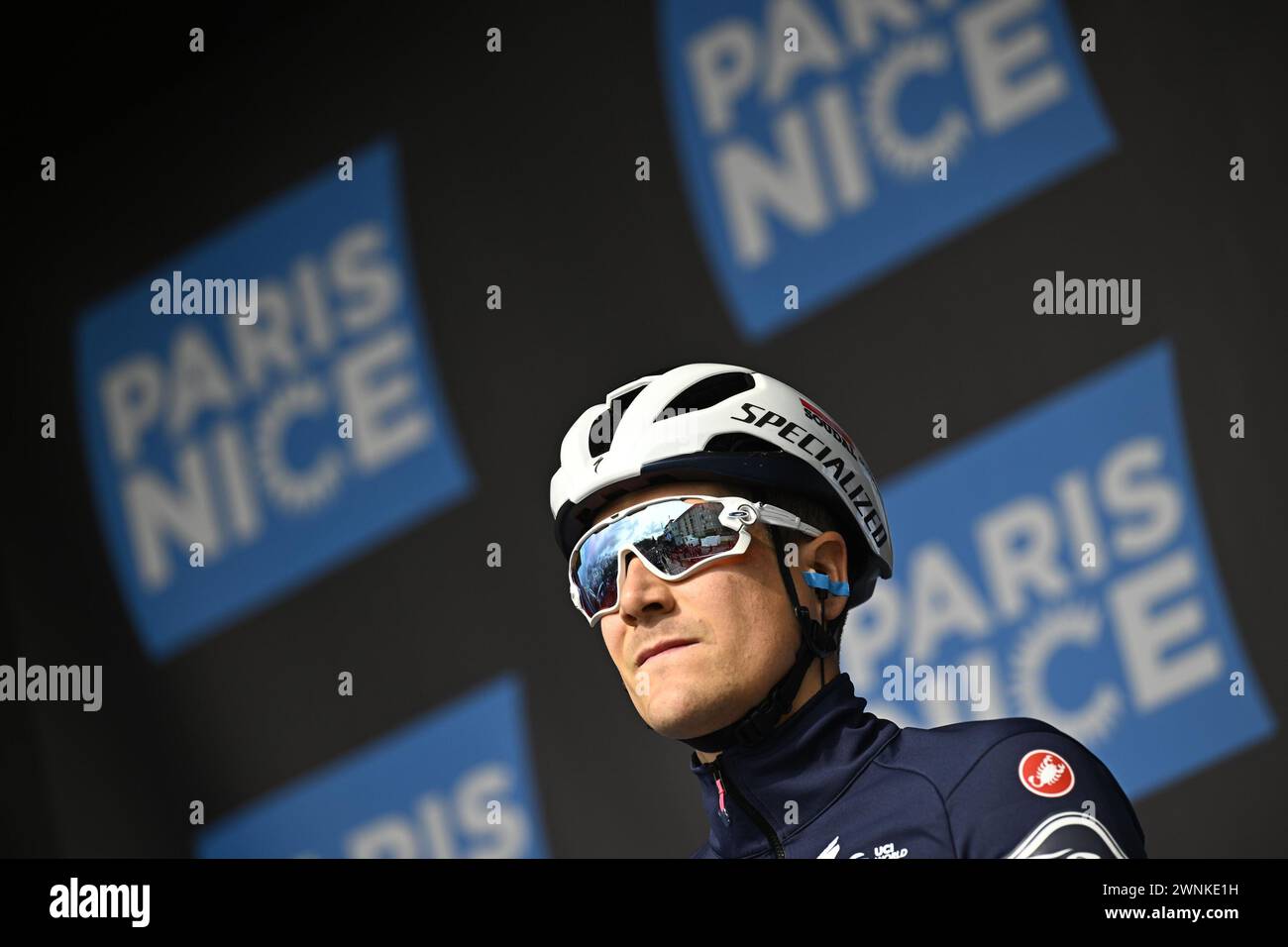 Les Mureaux, France. 03rd Mar, 2024. Belgian Louis Vervaeke of Soudal ...