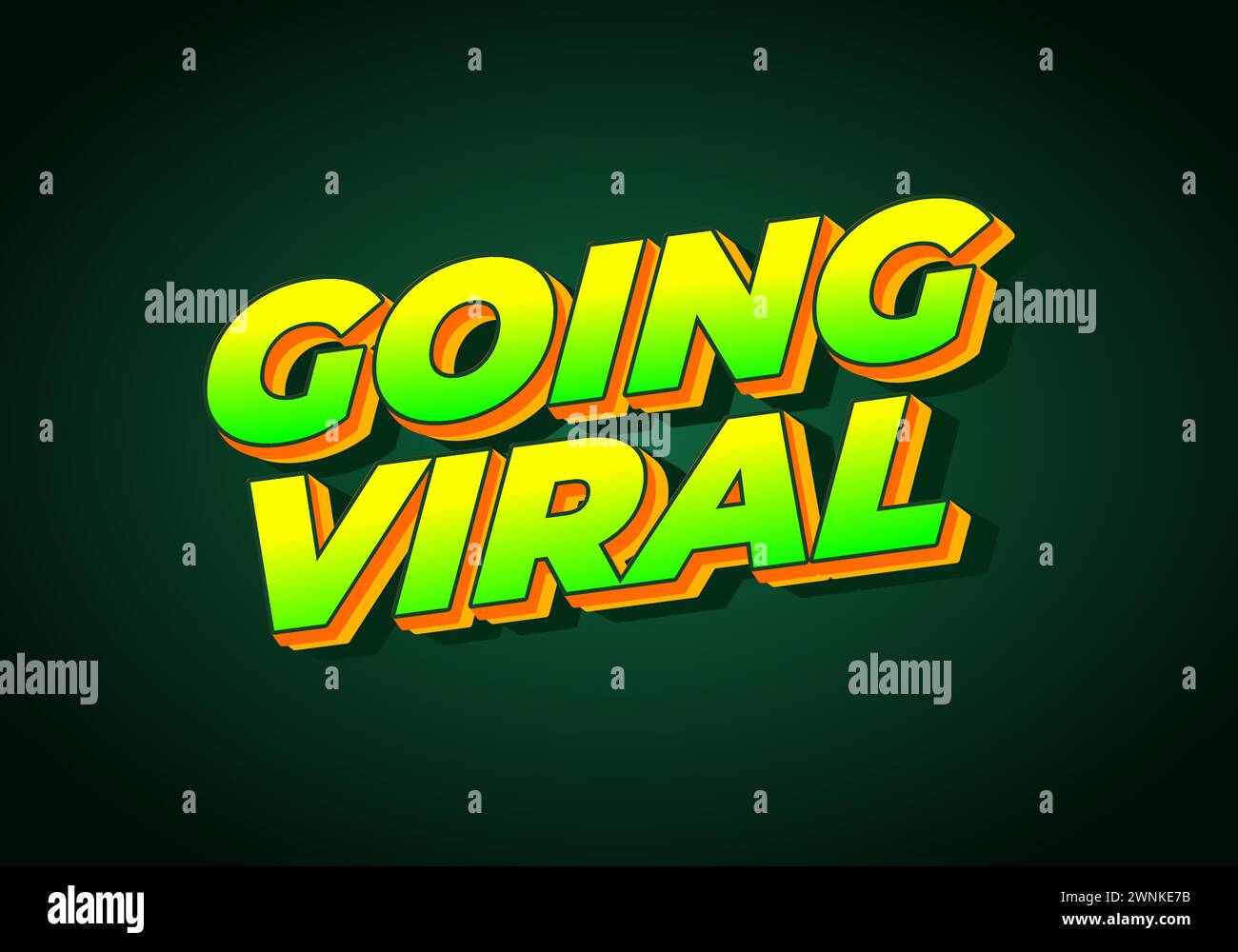 Going viral. Text effect design in eye catching color and 3D look ...