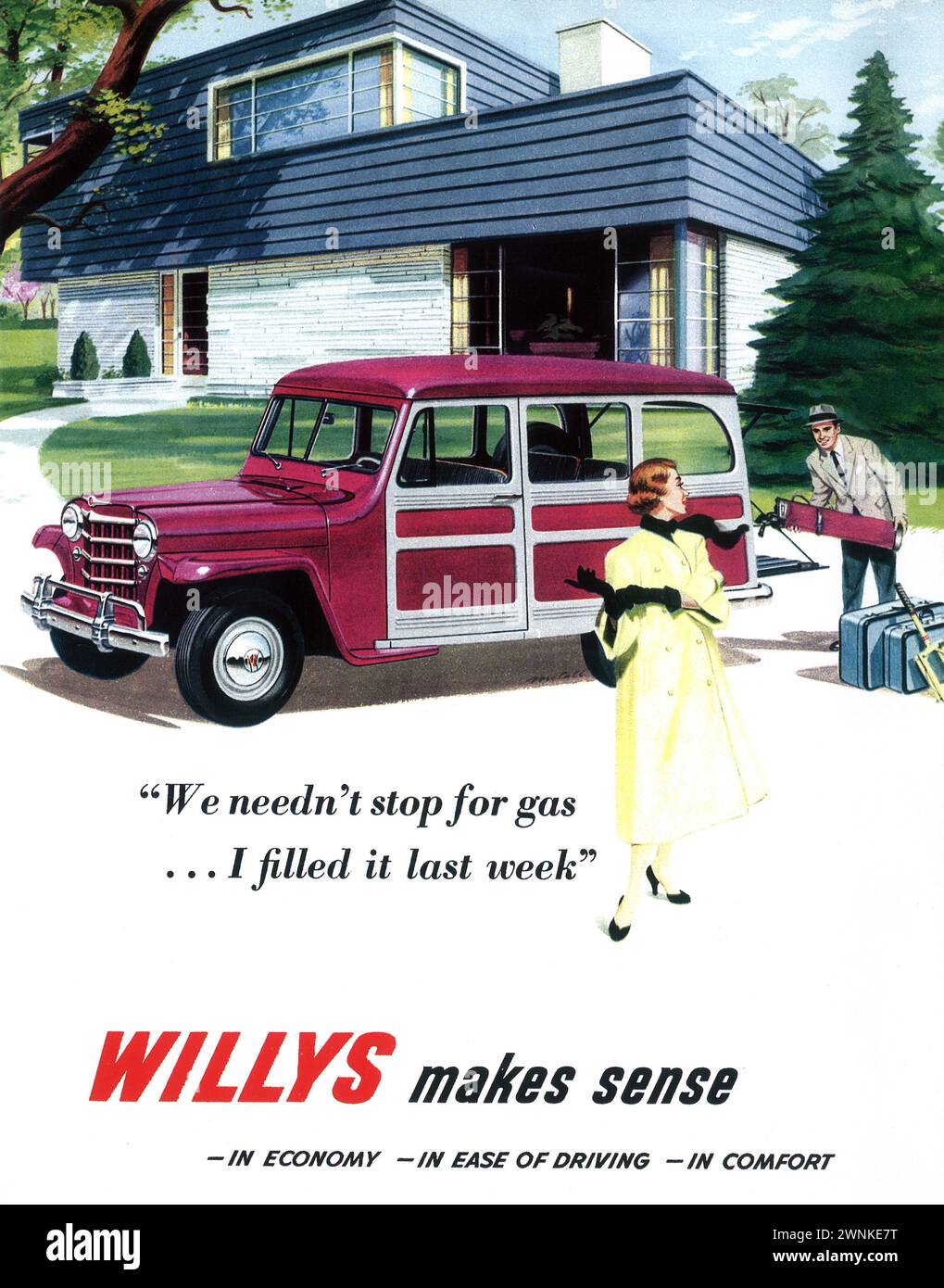 1951 Willys Station Wagon Print Ad – American Suburbia. 'Willys makes ...