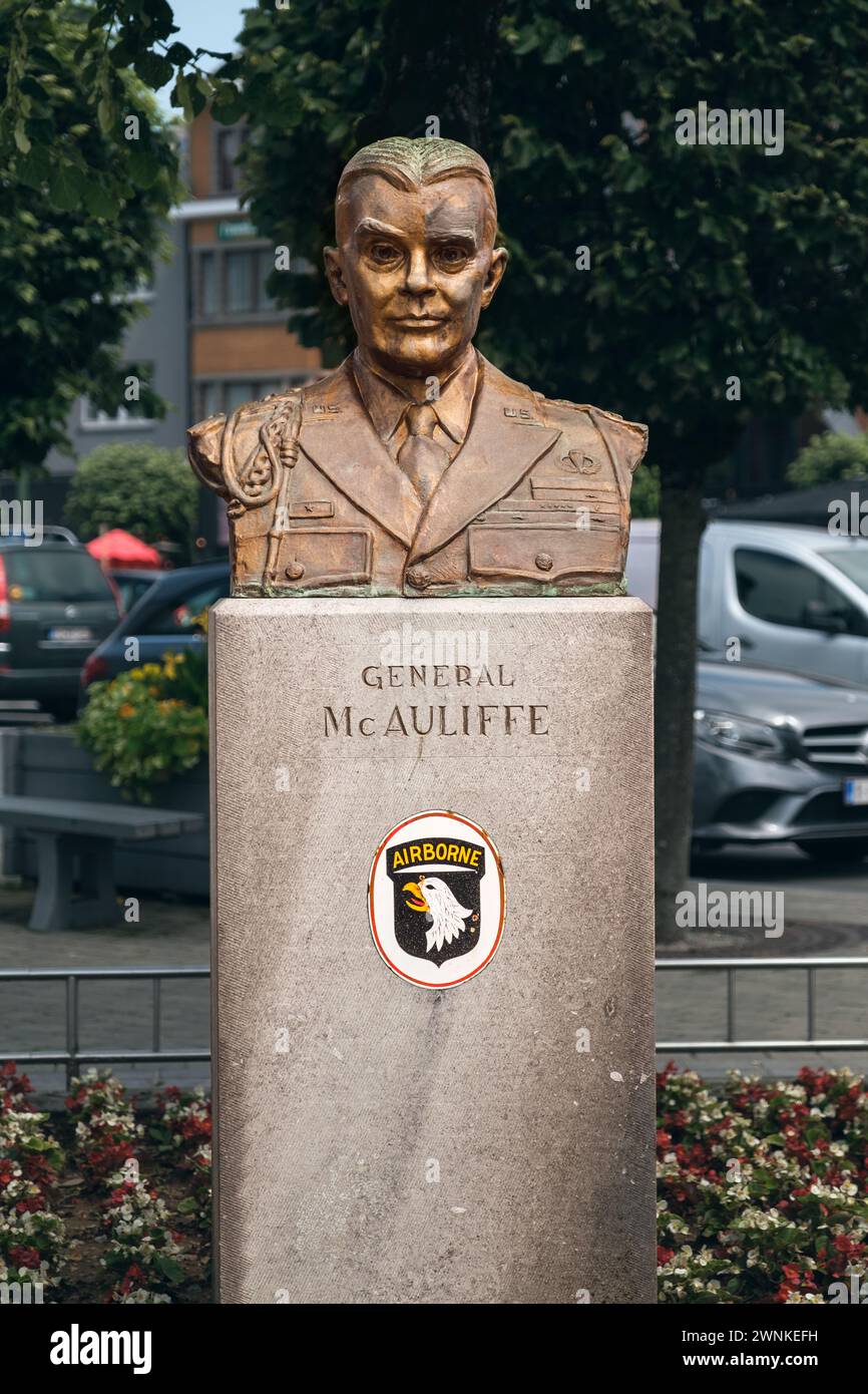 Bastogne, Belgium - July 17 2021: General McAuliffe Memorial on the ...