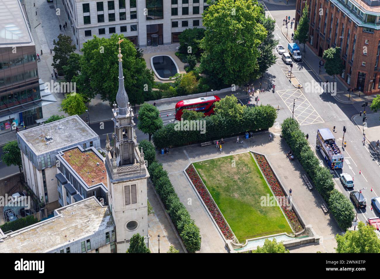 Tower of the destroyed Church of St Augustine, Watling Street, London ...