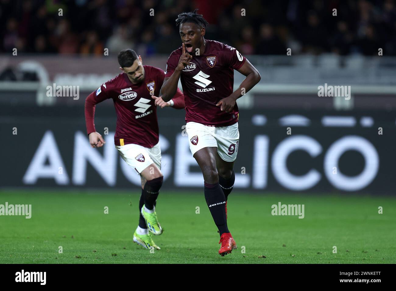 Torino, Italy. 02nd Mar, 2024. Duvan Zapata of Torino Fc celebrates ...