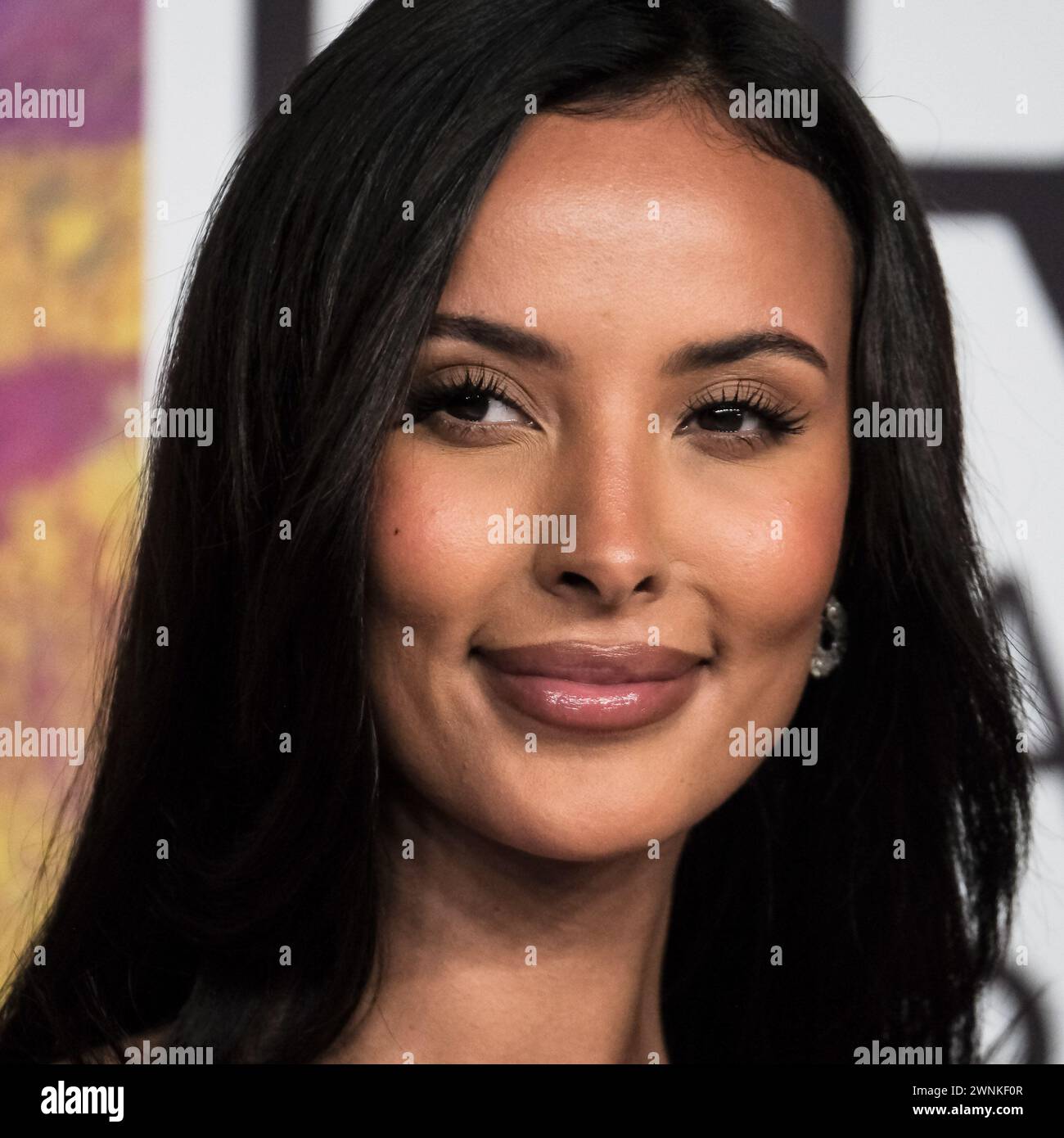 London, UK. Maya Jama photographed attending the BRITS Awards at the O2 ...