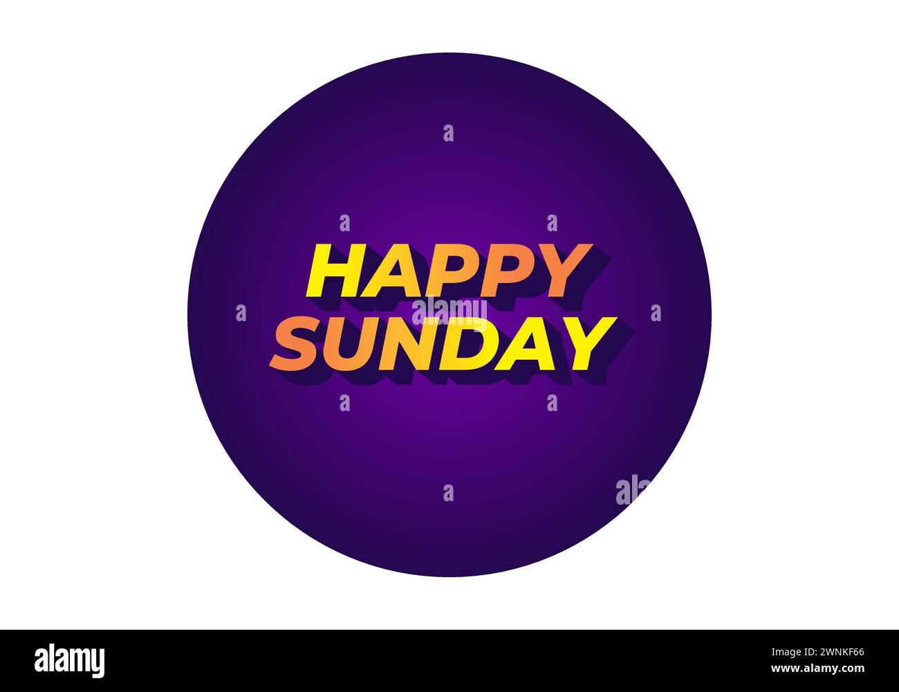 Happy sunday. Text effect design in 3D effect with eye catching color ...