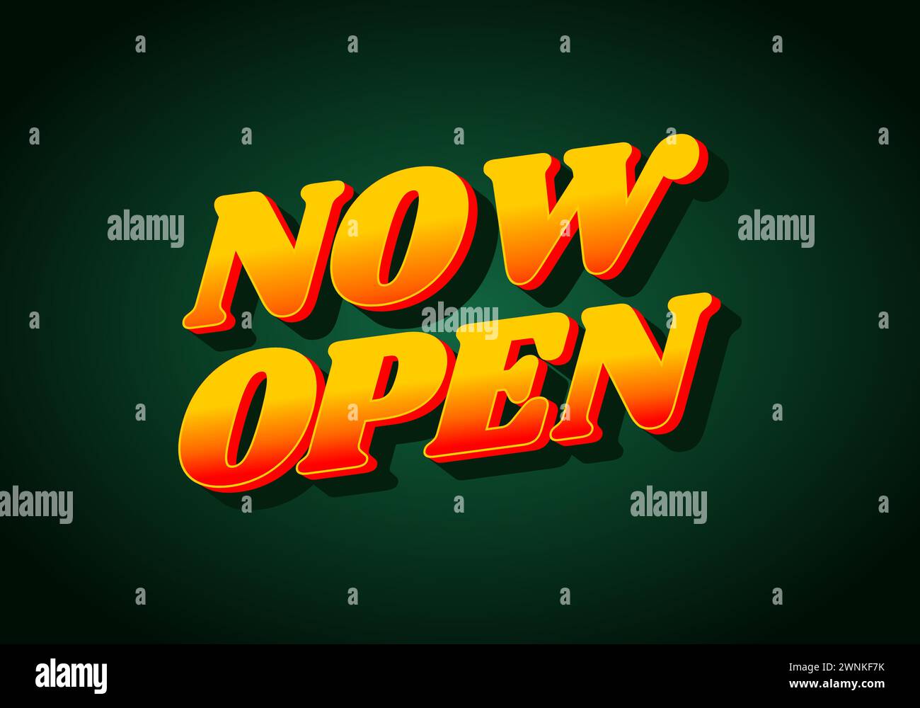 Now open. Text effect design in 3d look with eye catching colors Stock ...