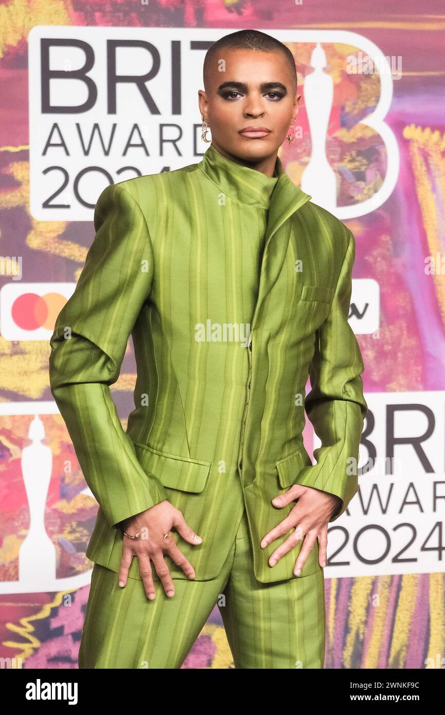 London, UK. Layton Williams photographed attending the BRITS Awards at ...