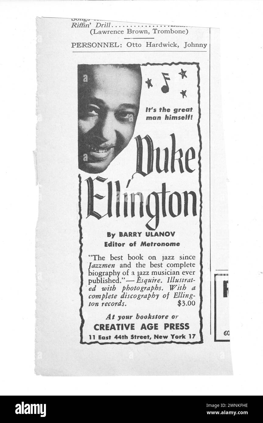 An advertisement from a 1946 music magazine for a newly written ...