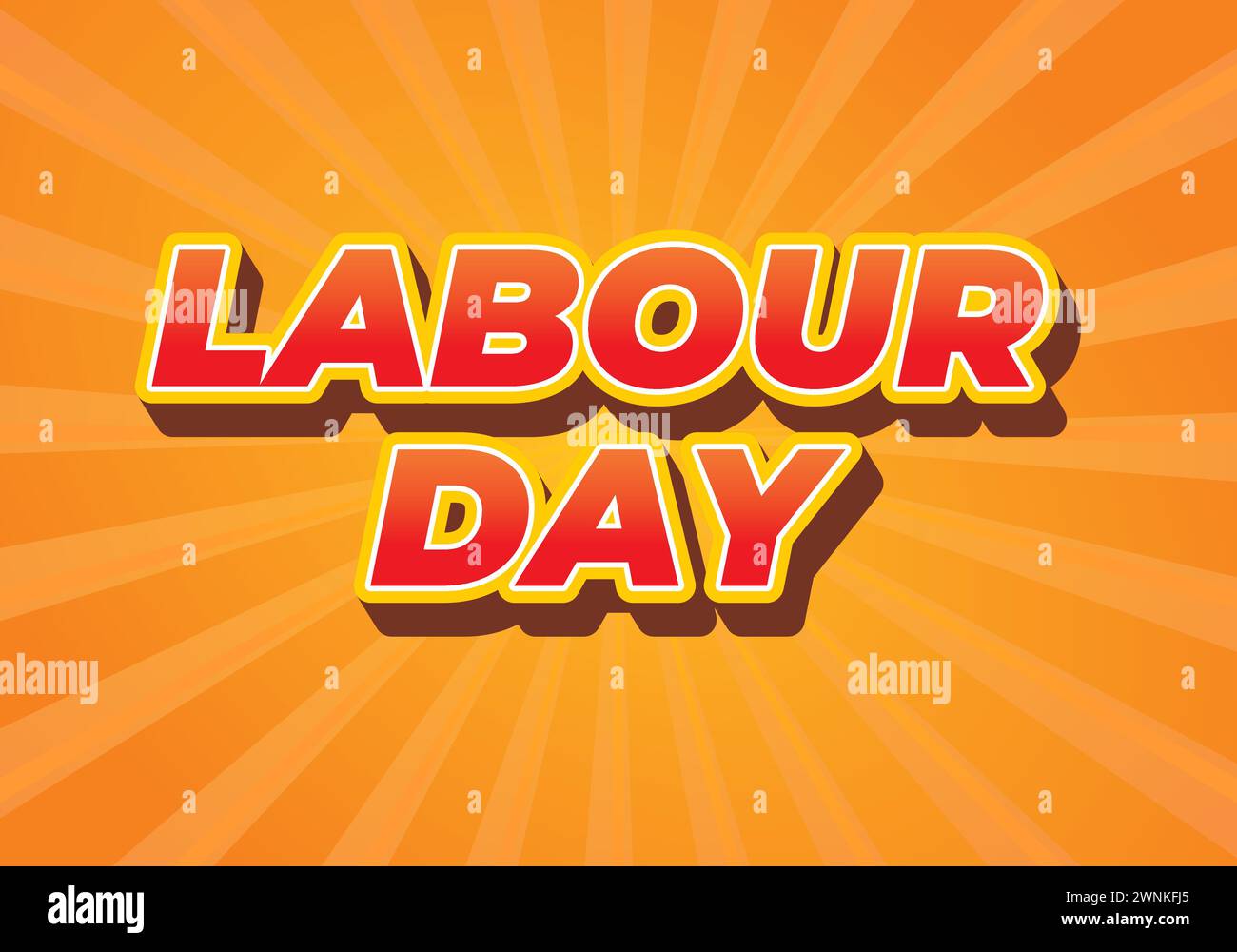 Labour day. Text effect design in eye catching colors and 3D look Stock ...