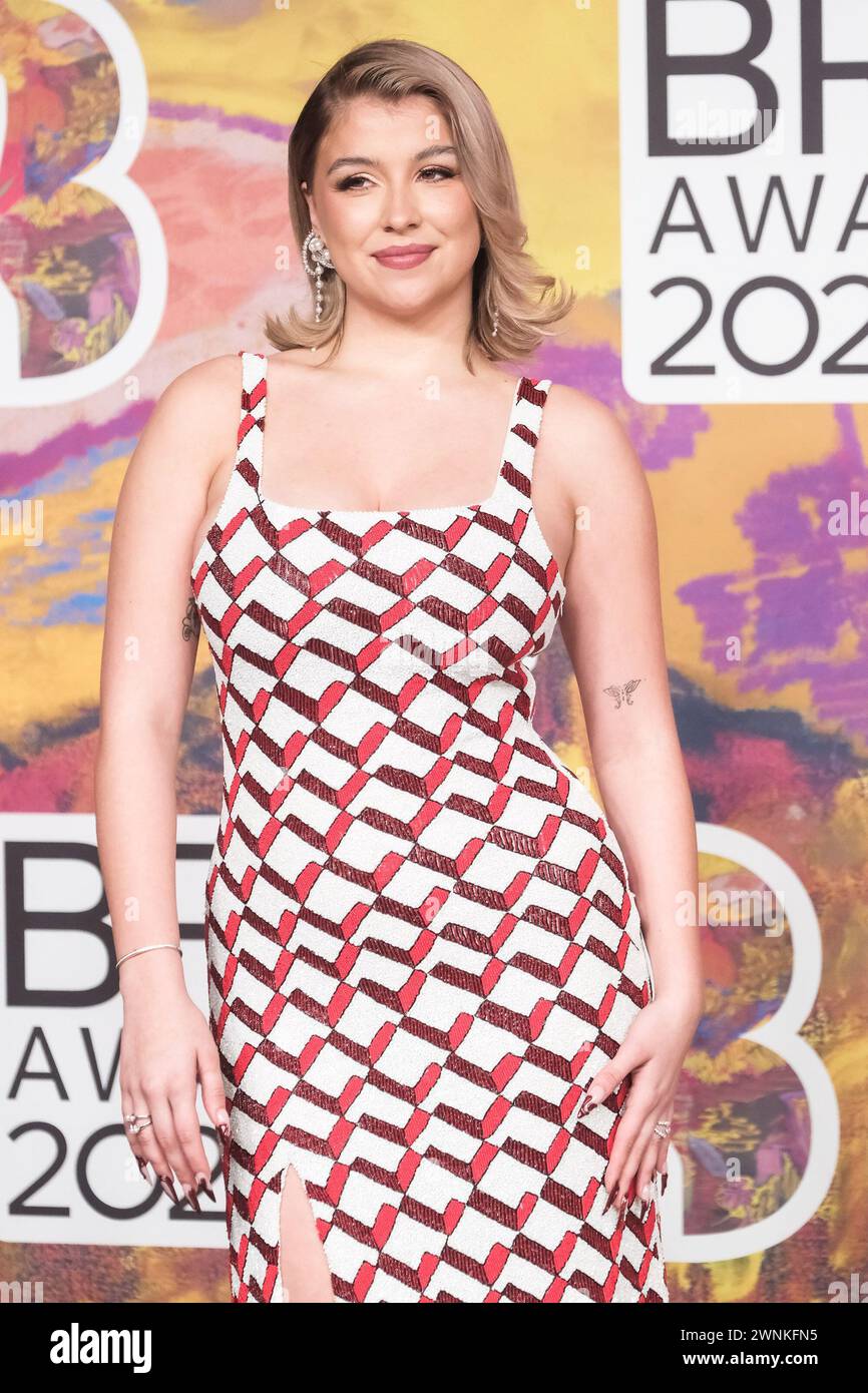 London, UK. Caity Baser photographed attending the BRITS Awards at the ...